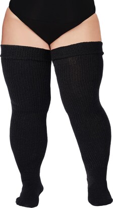 Moon Wood Plus Size Womens Thigh High Socks for Thick Thighs- Extra ...