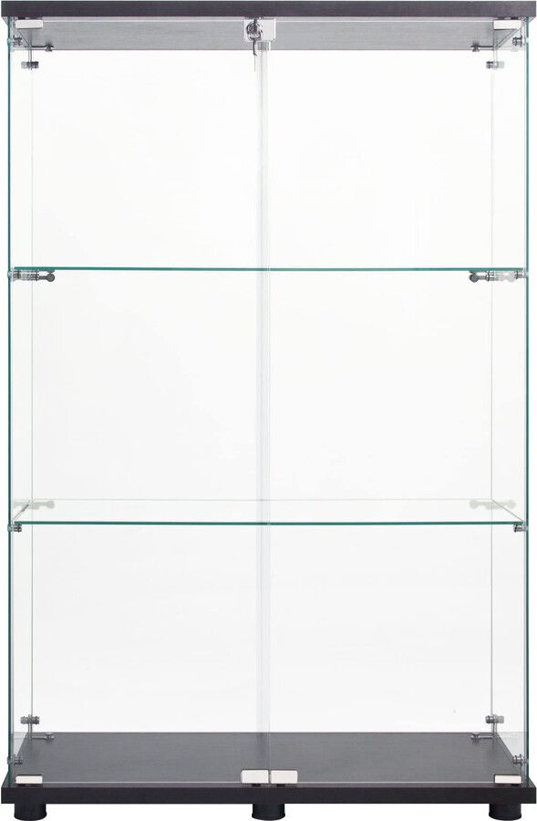 Jintop 50" Two Door Glass Display 3 Shelves - ShopStyle Bookcases ...
