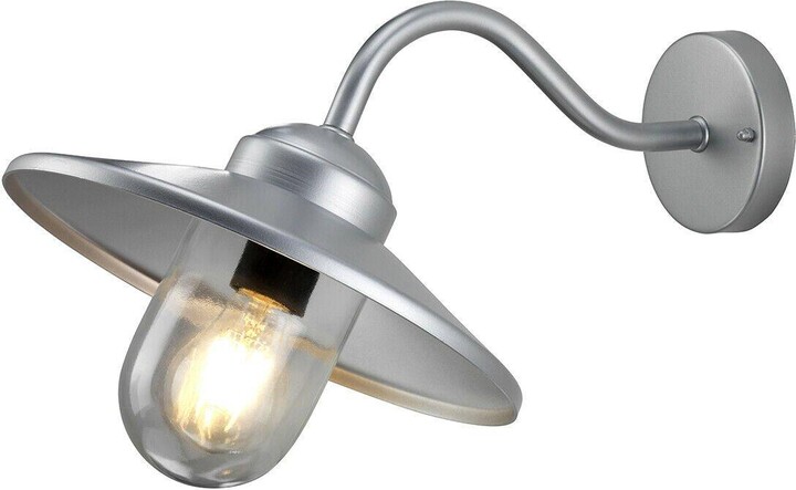 Loops Outdoor IP44 Wall Light 304 SS / Silver LED E27 60W Bulb External ...