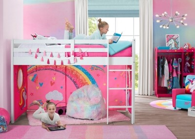 Delta Children Jojo Siwa Twin Low Loft Bed Bedroom Bundle - ShopStyle