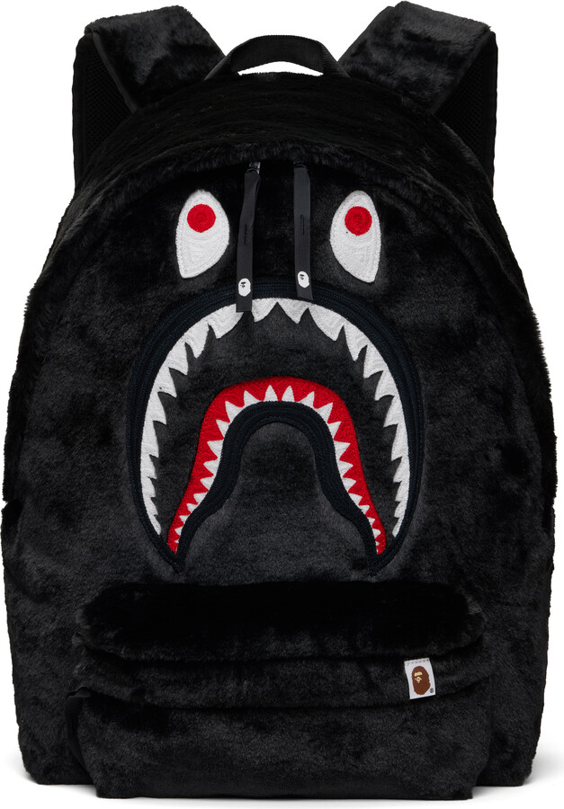 BAPE Black Shark Faux-Fur Daypack Backpack - ShopStyle