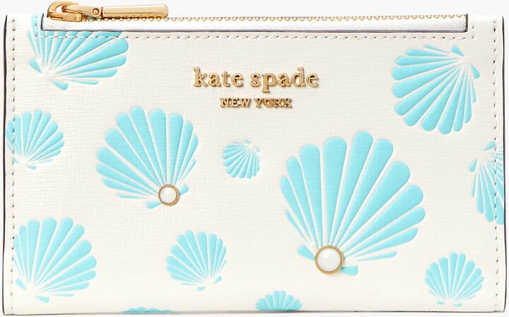 Kate Spade Morgan Seashell Embossed Small Slim Bifold Wallet - ShopStyle