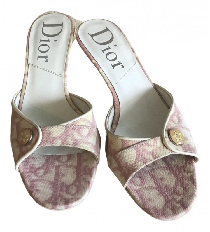 Christian Dior Pink Cloth Mules & Clogs - ShopStyle