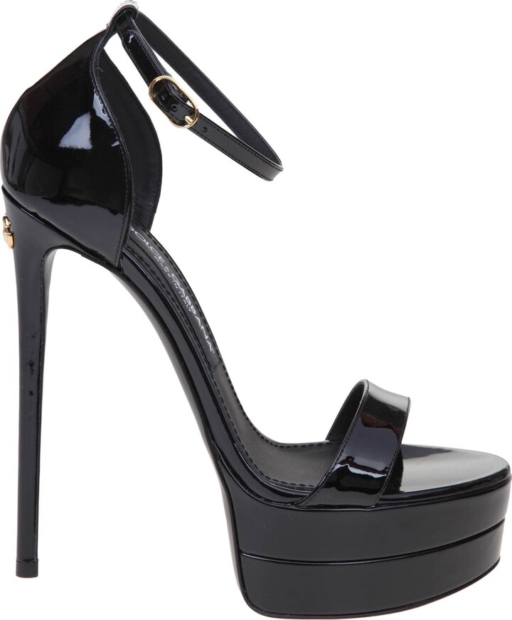 Dolce & Gabbana Black Patent Sandal - ShopStyle