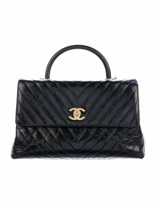Chanel Large Coco Handle Bag Black - ShopStyle
