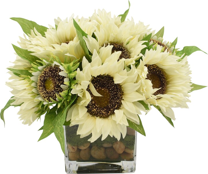 Creative Displays White Sunflower Floral Arrangement - ShopStyle Decor