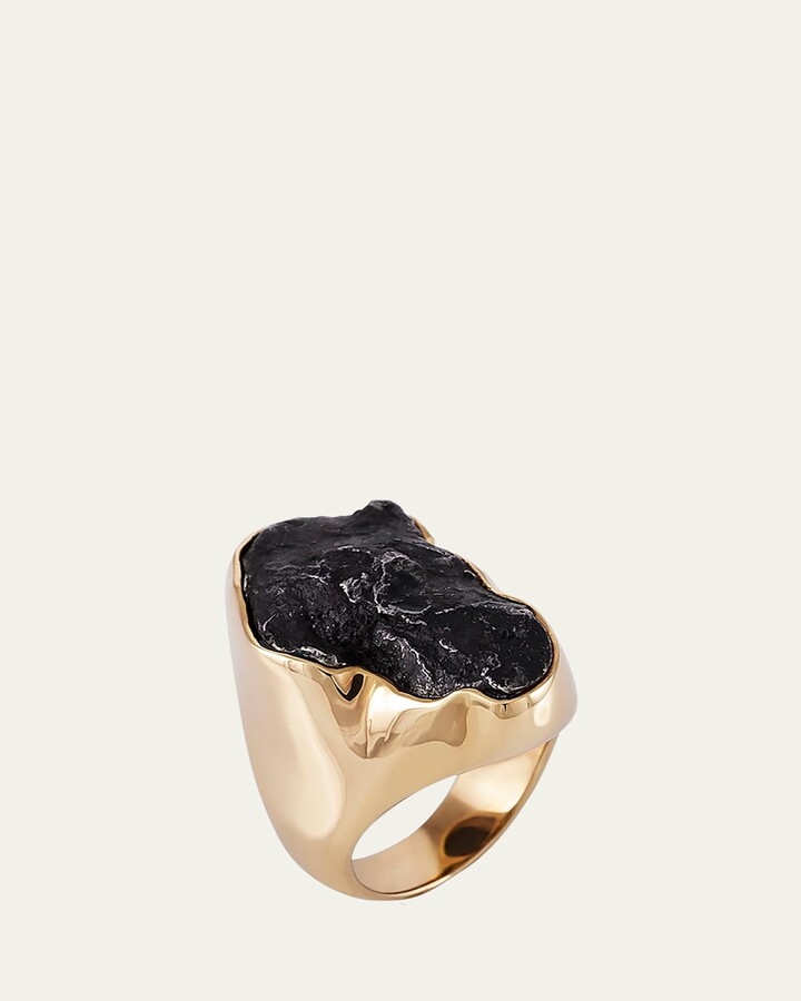 Jorge Adeler Men's 18K Yellow Gold Sikhote-Alin Meteorite Ring ...