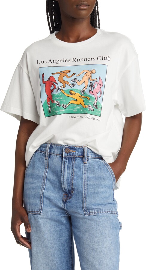 CONEY ISLAND PICNIC LA Runner's Club Boyfriend Graphic Tee - ShopStyle