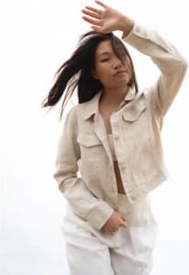 Lilly Pilly Milly Linen Jacket Oatmeal - ShopStyle Blazers