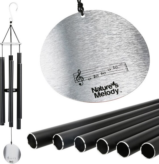 Nature's Melody Aureole Tunes Wind Chimes - 6-Tube Rustproof Aluminum ...