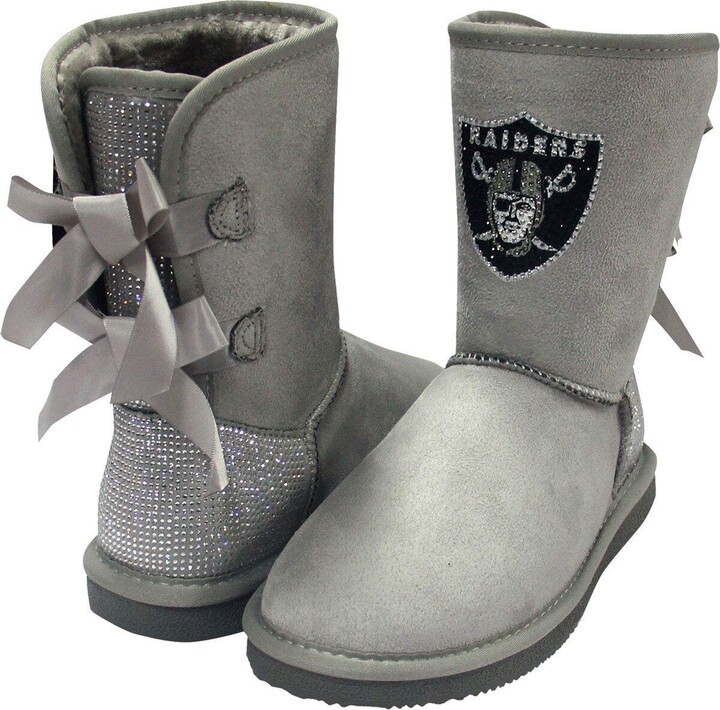 Women's Cuce Las Vegas Raiders Team Colored Faux Suede Crystal Back ...