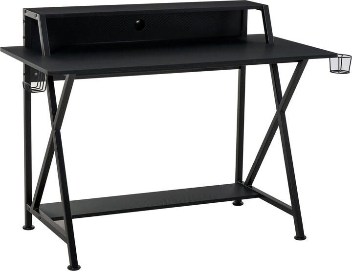 HOMCOM eSports Designed Gamer Desk with Cup Holder and Headset Rack ...