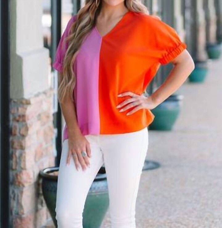 Crosby by Mollie Burch Nora Top In Bright Orchid/red Glow - ShopStyle