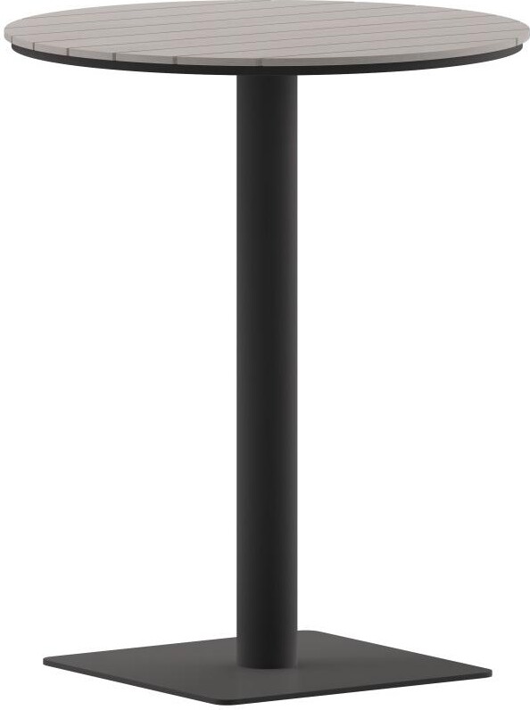 Emma+oliver Fena 24" Round Outdoor Dining Table With Faux Teak Poly ...