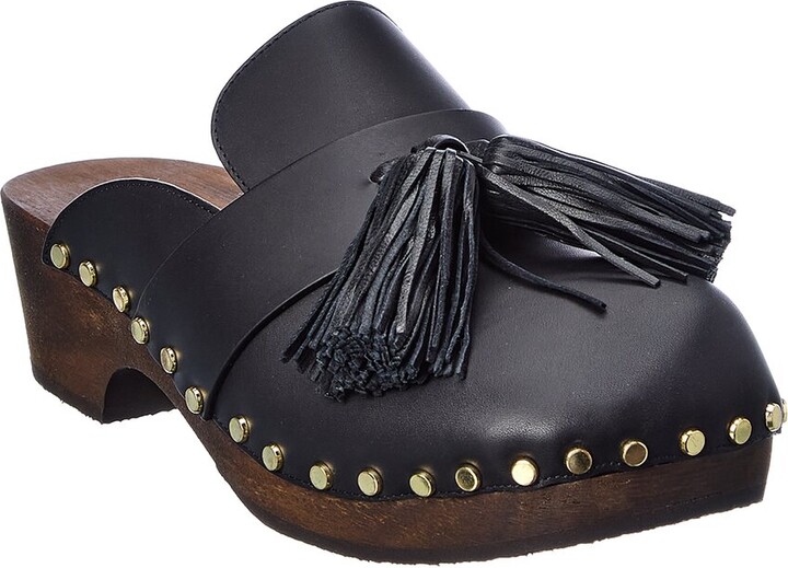 KHAITE Oliver Large Tassel Leather Clog - ShopStyle Mules