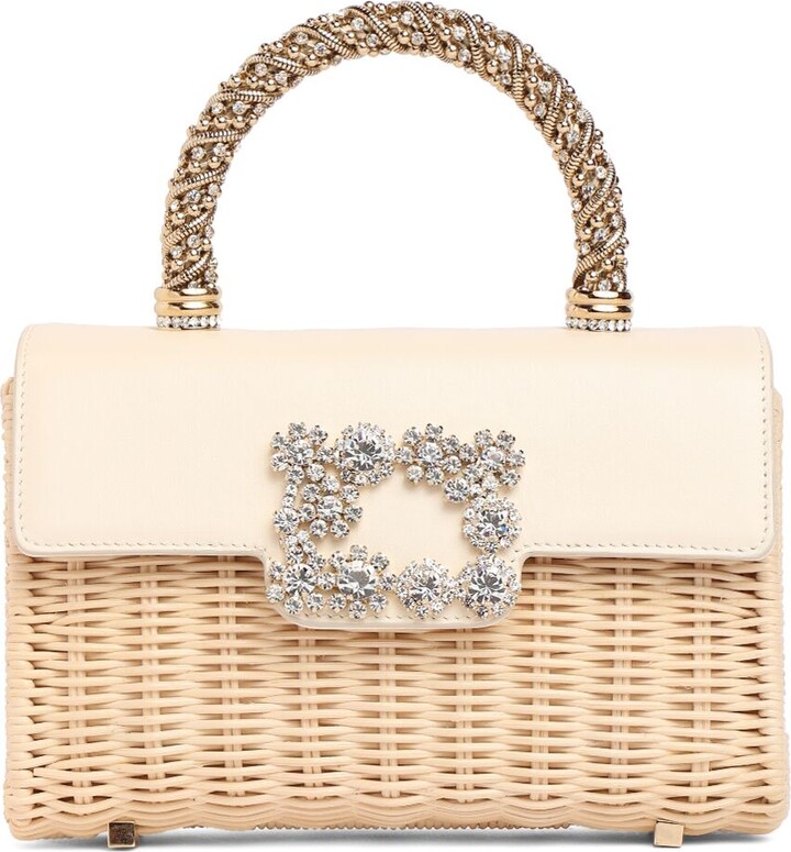 Roger Vivier Mini Envelope flower top handle bag - ShopStyle