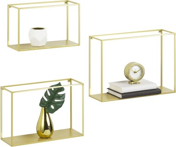 mDesign Metal Floating Wall Mount Rectangle Display Frames, Set of 3 ...