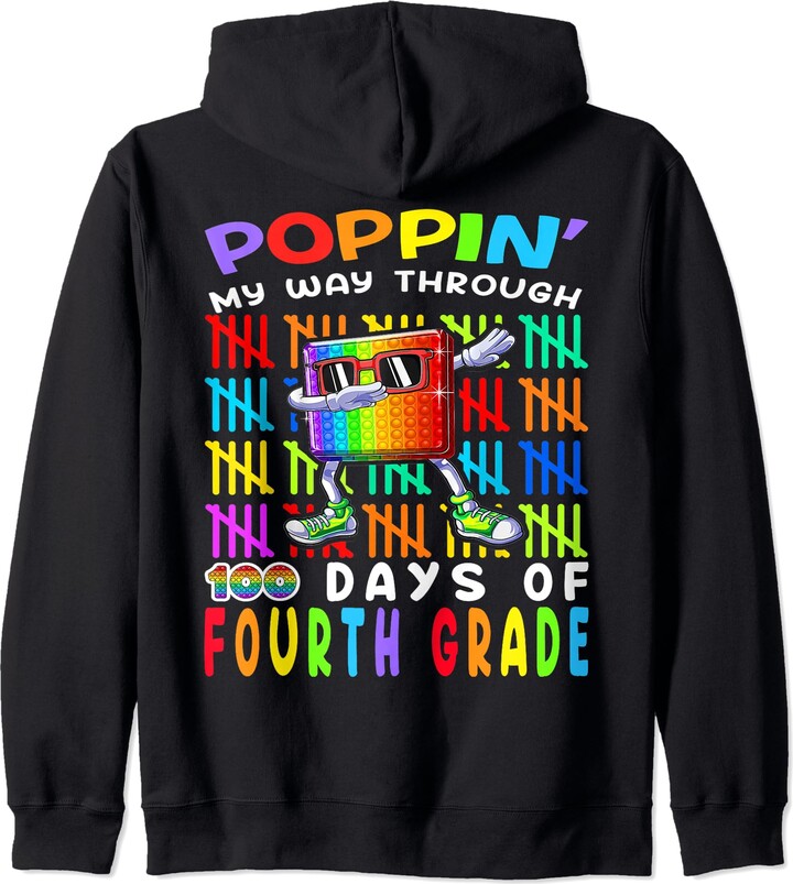 100 Days Of School Happy 100th Day Apparels Poppin' My Way Through 100 ...