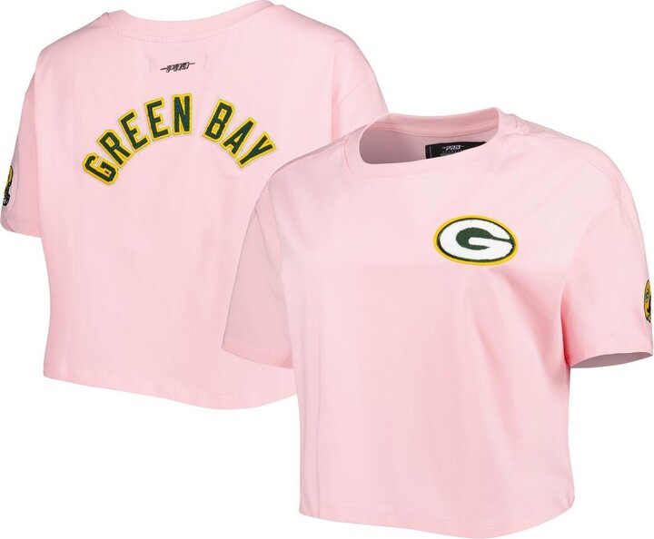 Women's Pro Standard Pink Green Bay Packers Cropped Boxy T-shirt ...