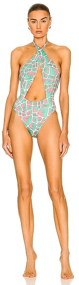 Emilio Pucci Baby Tartuca One Piece Swimsuit in Green - ShopStyle