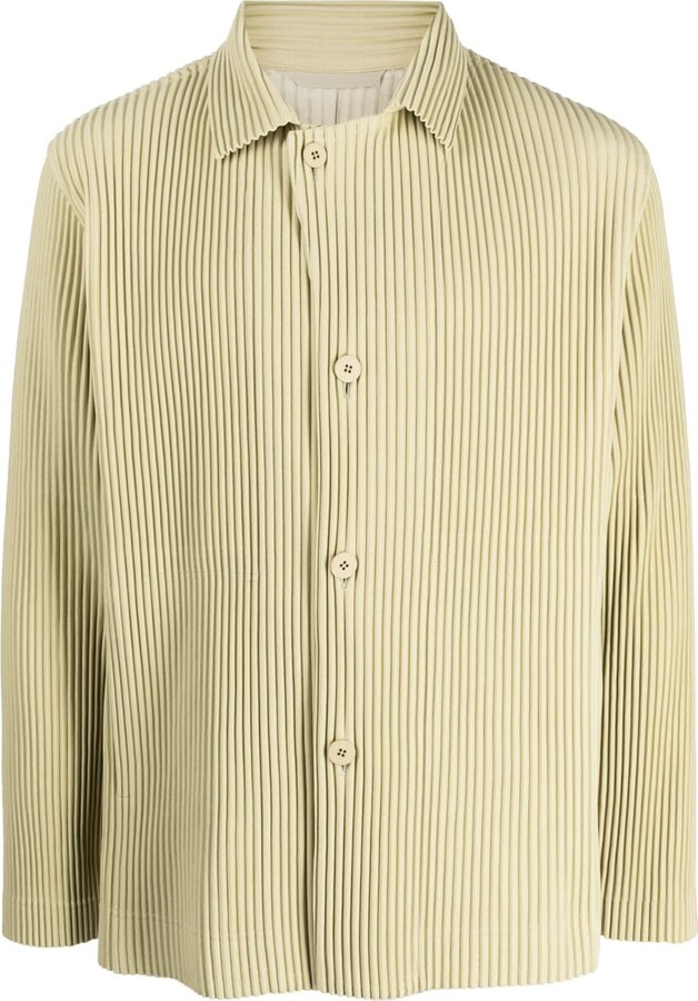 Homme Plissé Issey Miyake Fully-Pleated Spread-Collar Jacket - ShopStyle