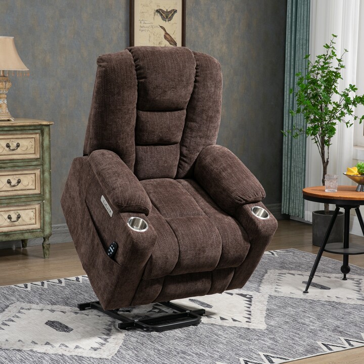 Global Pronex Large Power Lift Recliner Chair with Massage and Heat ...