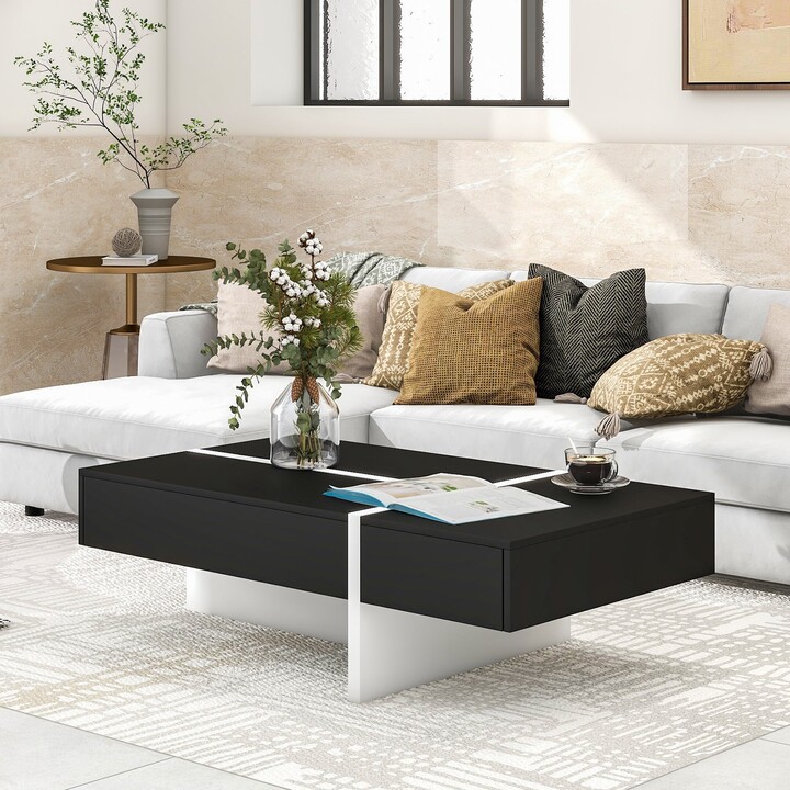 Nestfair High Gloss Surface Coffee Table with Large Drawer - ShopStyle