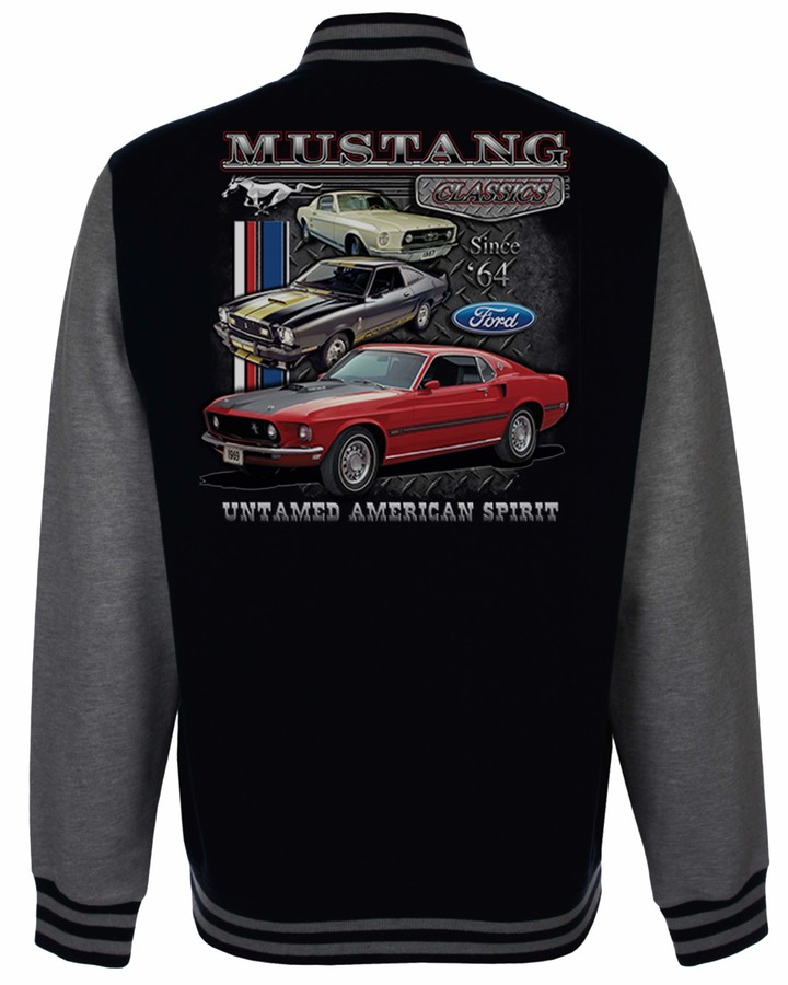 Velocitee Speed Shop Mens Varsity Jacket Genuine Licensed Ford Mustang ...