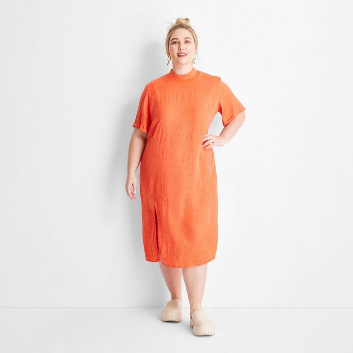 Future Collective with Gabriella Women's Short Sleeve Mock Neck Midi ...