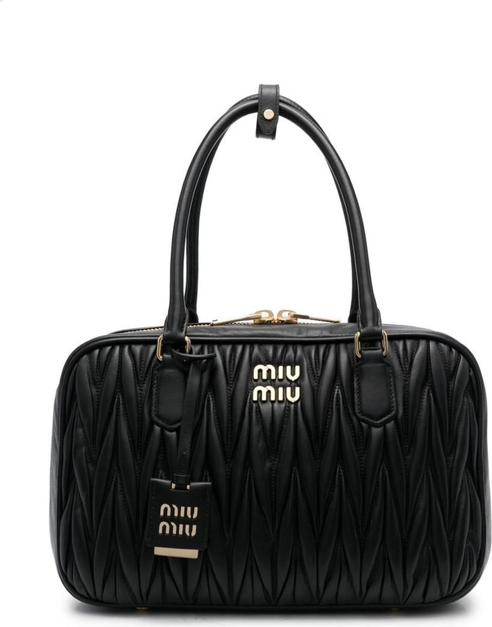 Miu Miu logo-plaque tote bag - ShopStyle