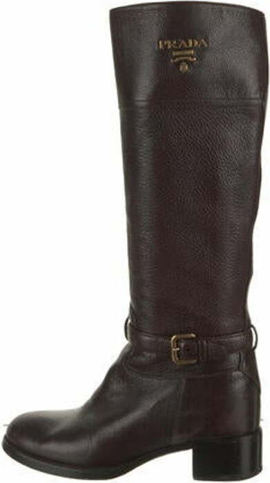 Prada Leather Riding Boots - ShopStyle