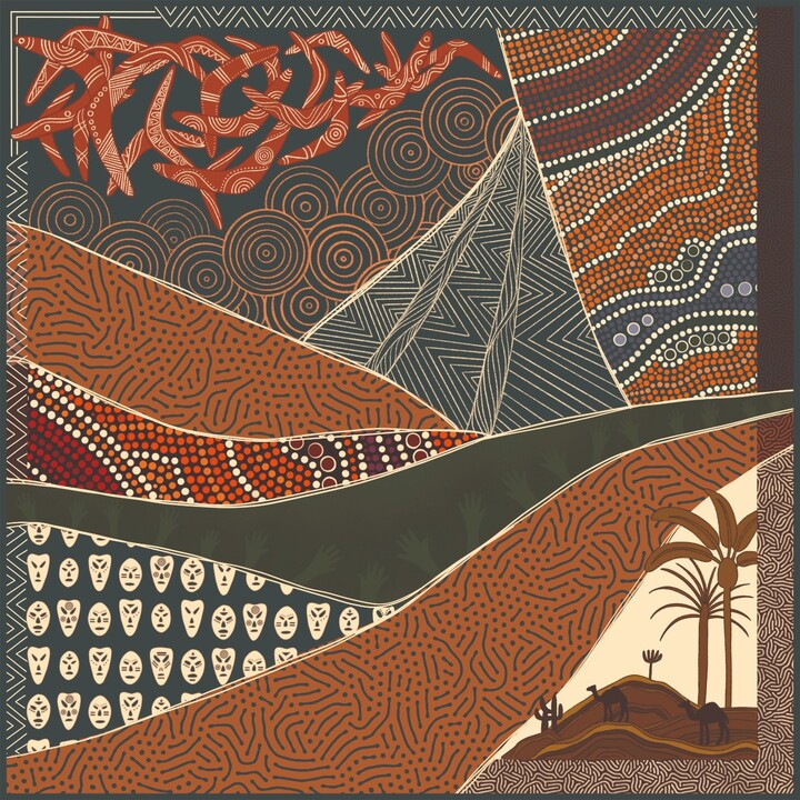 Un Poco Women's Brown Twill Square Silk Scarf Australian Afghan Express ...