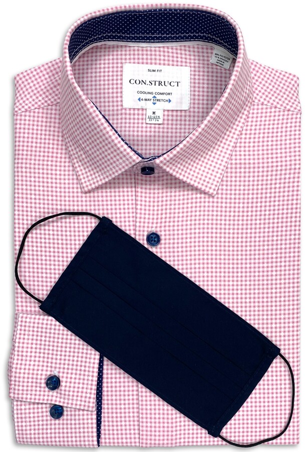 Construct Con. Struct Men's Slim-Fit Performance Stretch Gingham Print ...