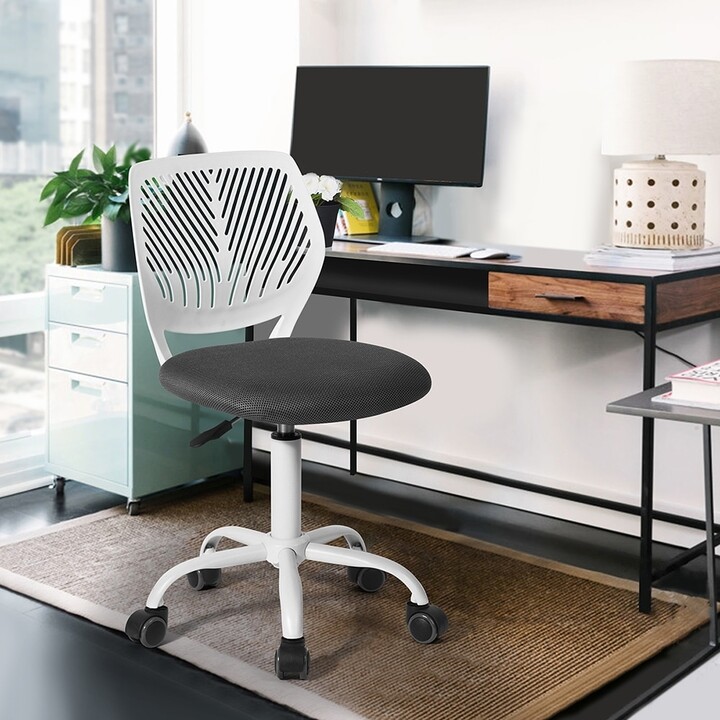 EDWINRAY Armless Small Home Office Desk Chair, Ergonomic Low Back ...
