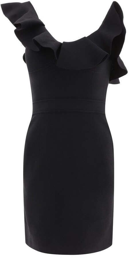 Alexander McQueen Ruffle Detailed Asymmetric Dress - ShopStyle
