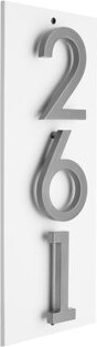 Whitehall Products Floating Stand-Off 3-Number Vertical Sign, White /W ...