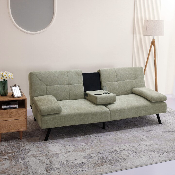 KoiHome Sleeper Sofa Bed with Adjustable Back & 2 Detachable Sofa Arms ...