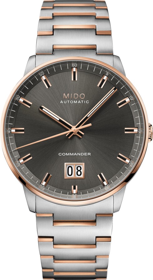 MIDO Men's Swiss Automatic Commander Big Date Two Tone Stainless Steel ...