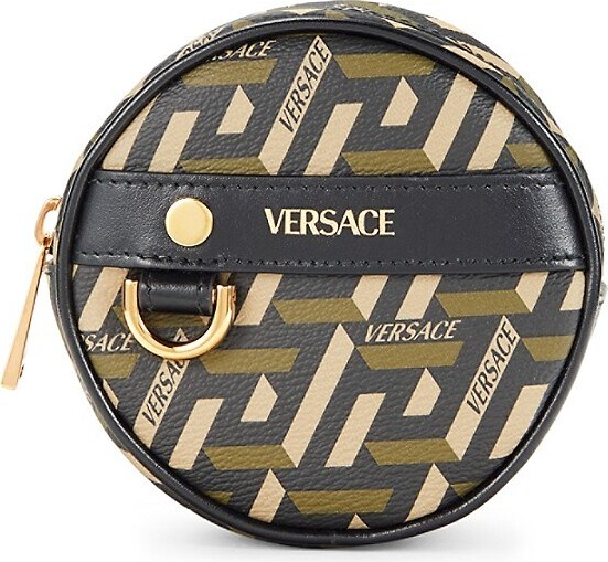 Versace Logo Monogram Leather Coin Pouch - ShopStyle Wallets & Card Holders