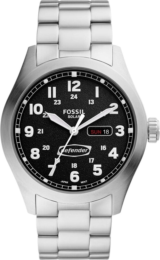 Fossil Men's Defender Solar-Powered Stainless Steel Watch - ShopStyle