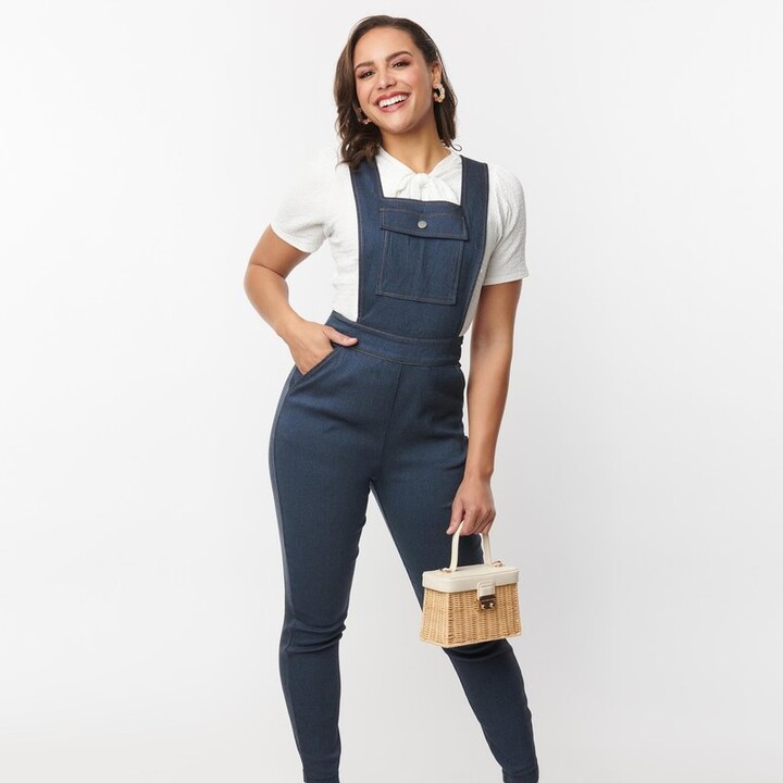 Unique Vintage Dark Denim Overalls - ShopStyle