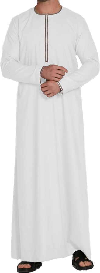 Duohropke Kaftan Men's Prayer Clothing for Men Muslim Dresses Men's ...