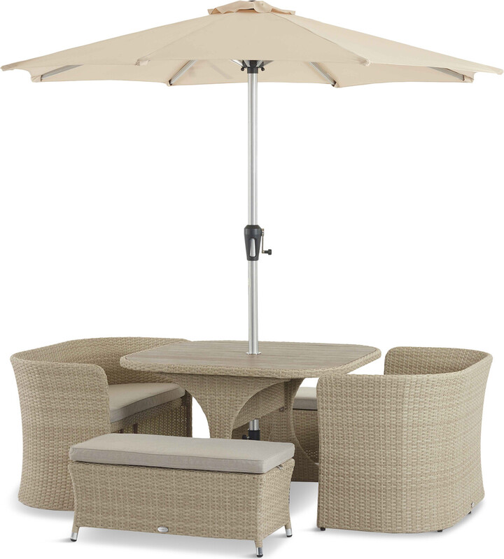 Bramblecrest Tetbury 8 Seater Balcony Set with Parasol & Base ...