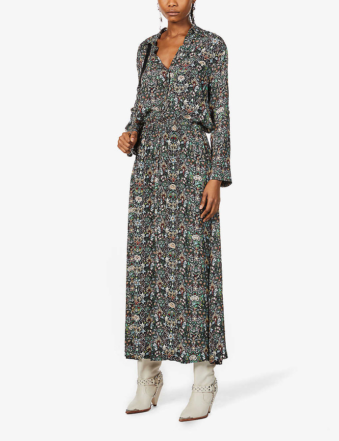 Zadig & Voltaire Radial drawstring-waist woven maxi dress - ShopStyle