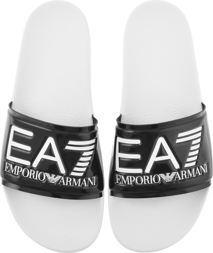 EA7 Emporio Armani Sliders Black - ShopStyle Sandals & Slides
