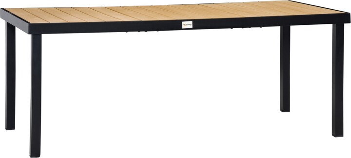 Simplie Fun Waterproof 8-Person Outdoor Dining Table with Wood Grain ...