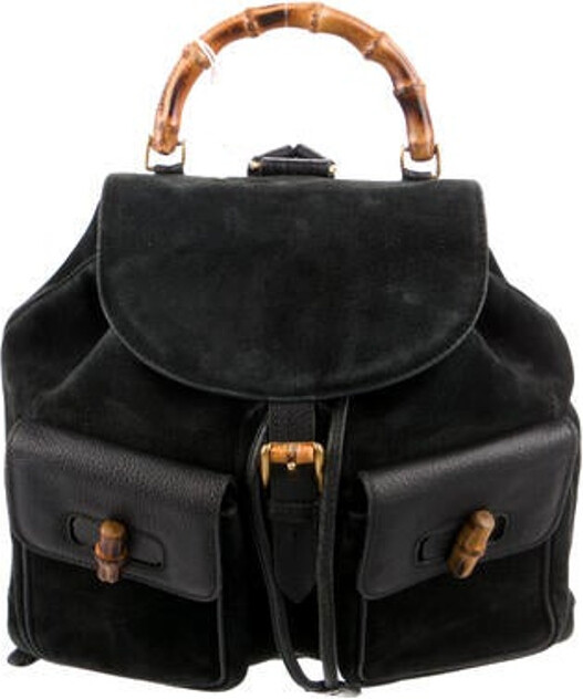 Gucci Medium Suede Bamboo Backpack - ShopStyle
