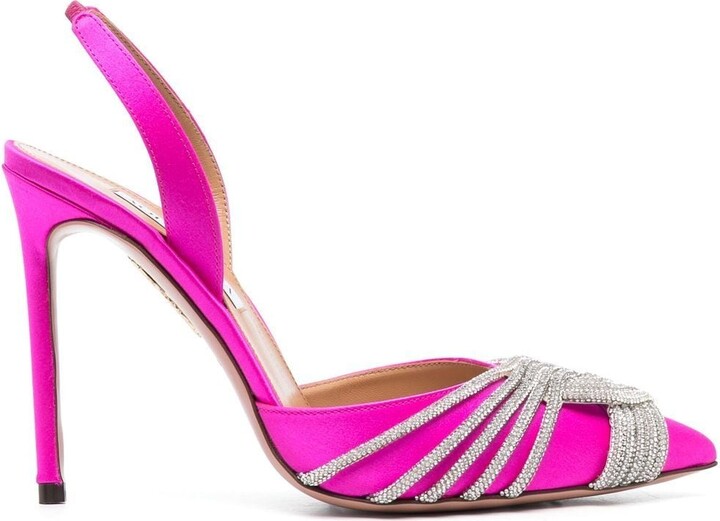 Aquazzura Gatsby Sling 105mm sling-back pumps - ShopStyle