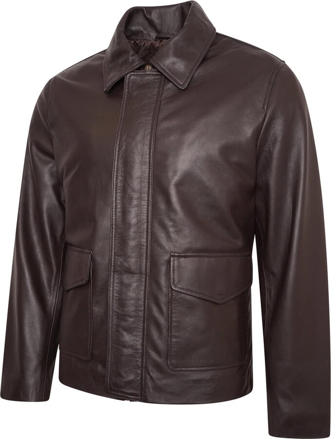 Leather Shark Distressed Brown Indiana Jones Vintage Leather Jacket ...