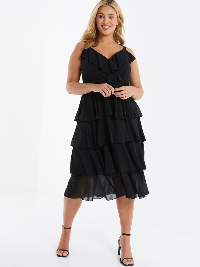 Quiz Chiffon Layered Midi Dress - ShopStyle